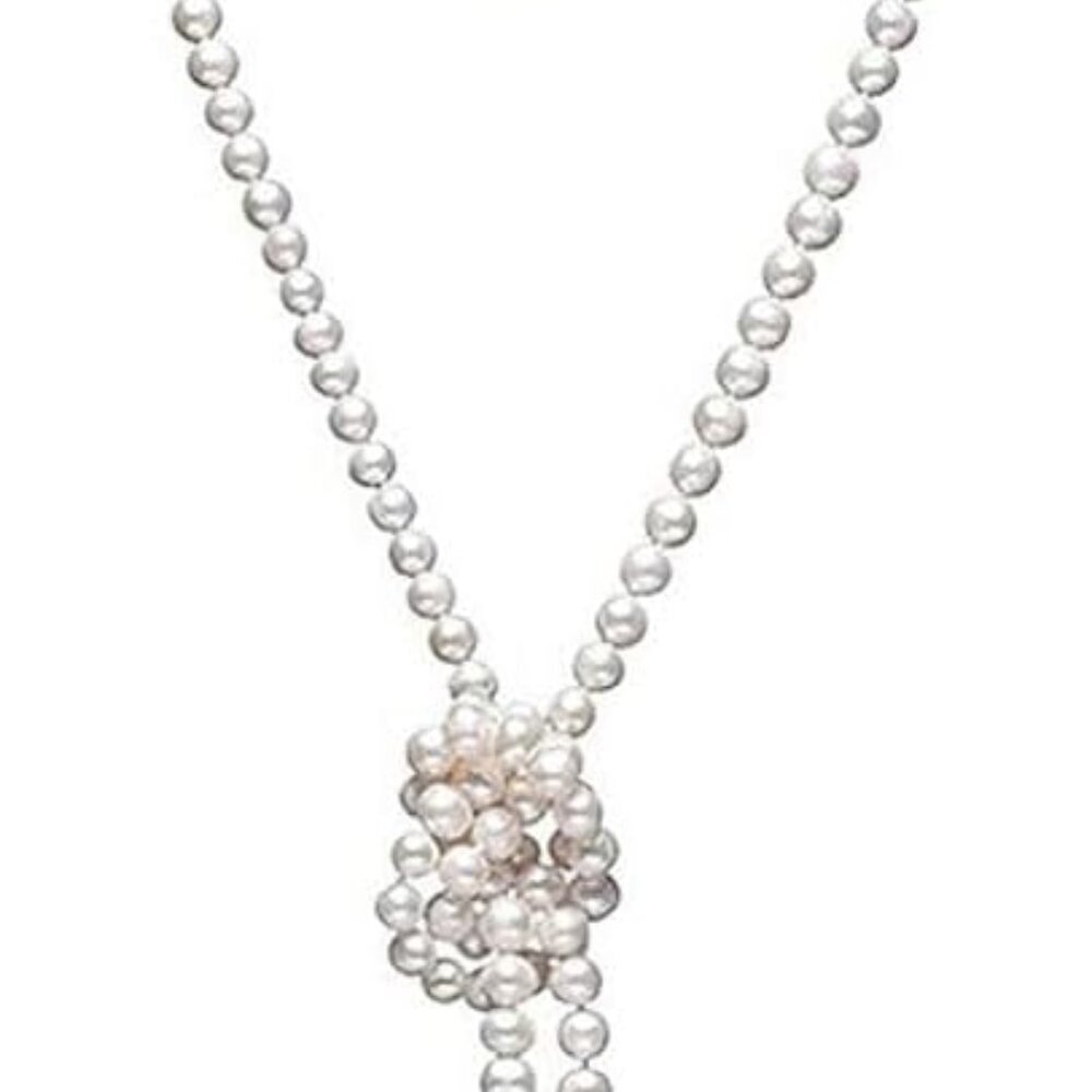 1920s Pearl Bead Necklace Long Flapper 60in Vintage C… - Gem